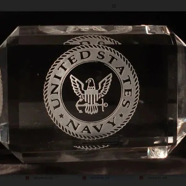 Custom Glass Paperweights | Military Paper Weights | Crystal House