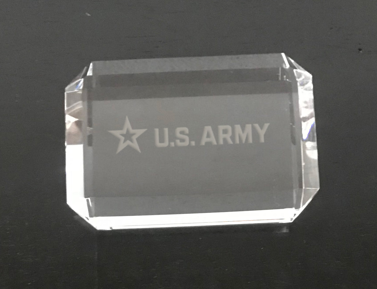 US Army STAR Paperweight | Military-Themed Desk Decor | Crystal House